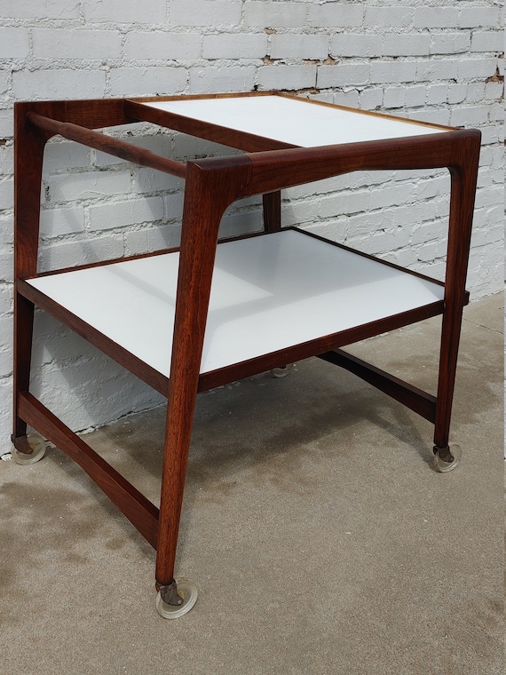 Mid Century Modern Rolling Bar in Walnut | Etsy