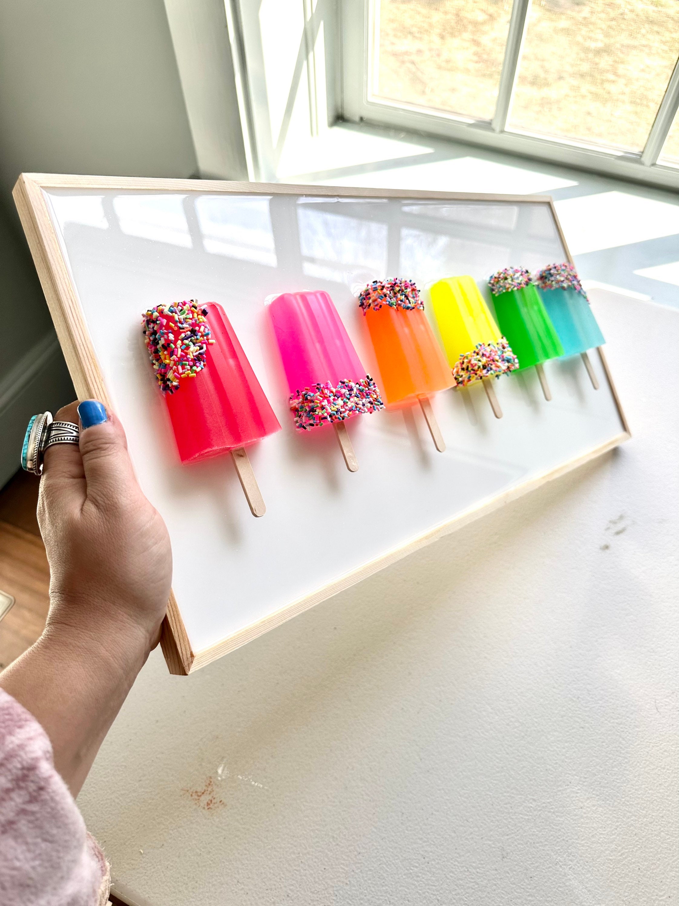 Neon Resin Popsicle Wall Art Popsicle Painting Pop Art - Etsy