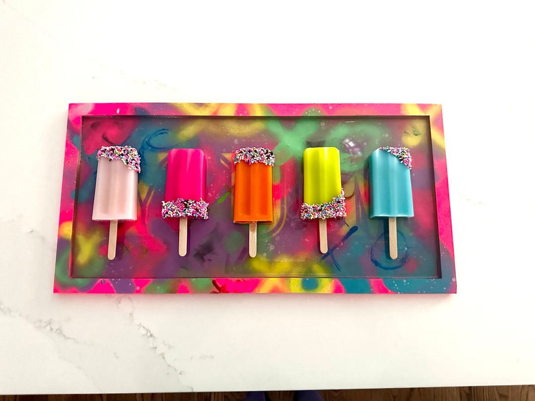 Resin Popsicle Wall Art, Graffiti Art, Popsicle Painting, Pop Art ...