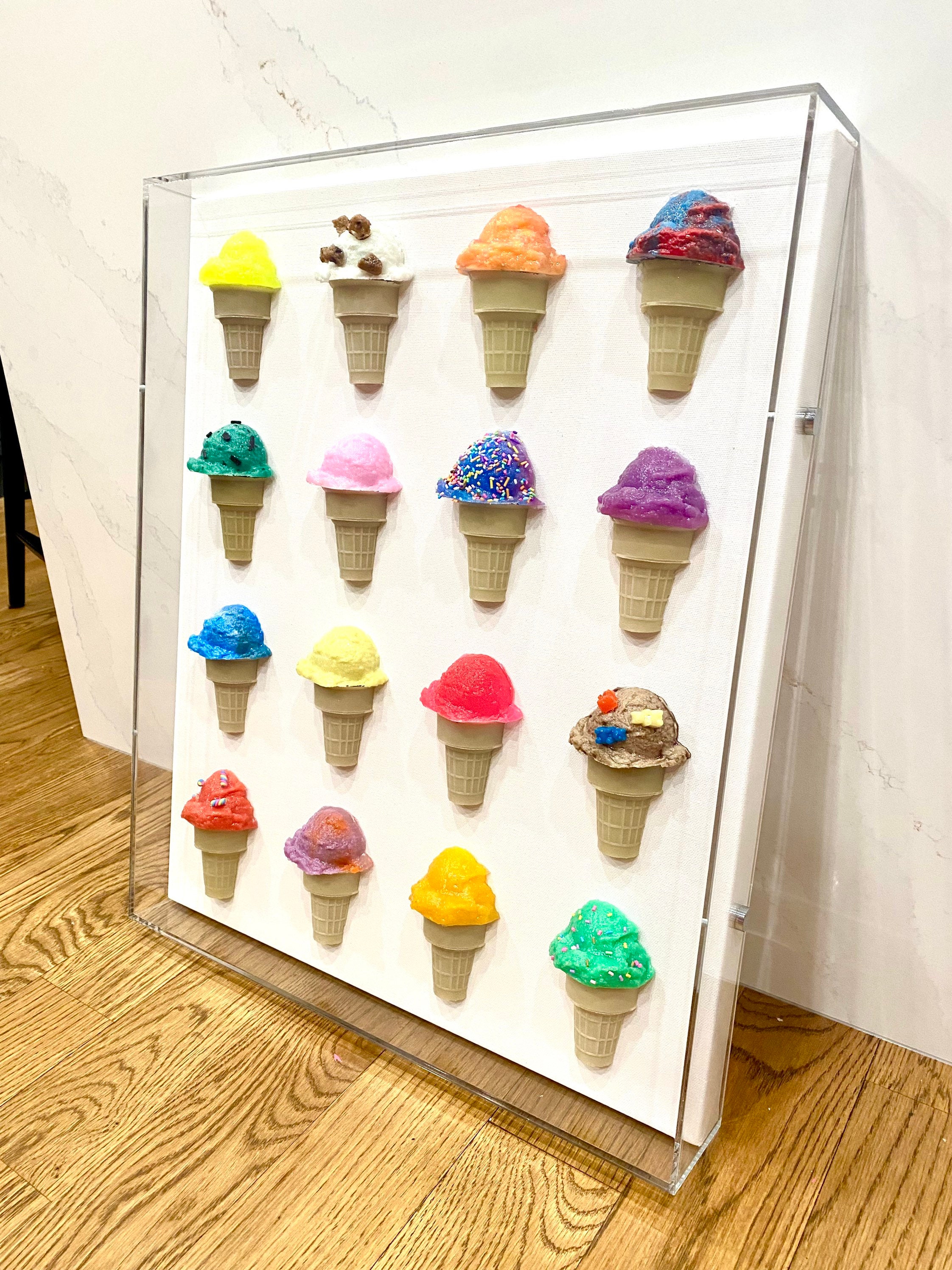 Resin Ice Cream Cone Wall Art Ice Cream Cone Painting Wall - Etsy
