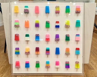 Pastel Rainbow Popsicle Painting, Pop Art Popsicle Wall Hanging, Choose ...