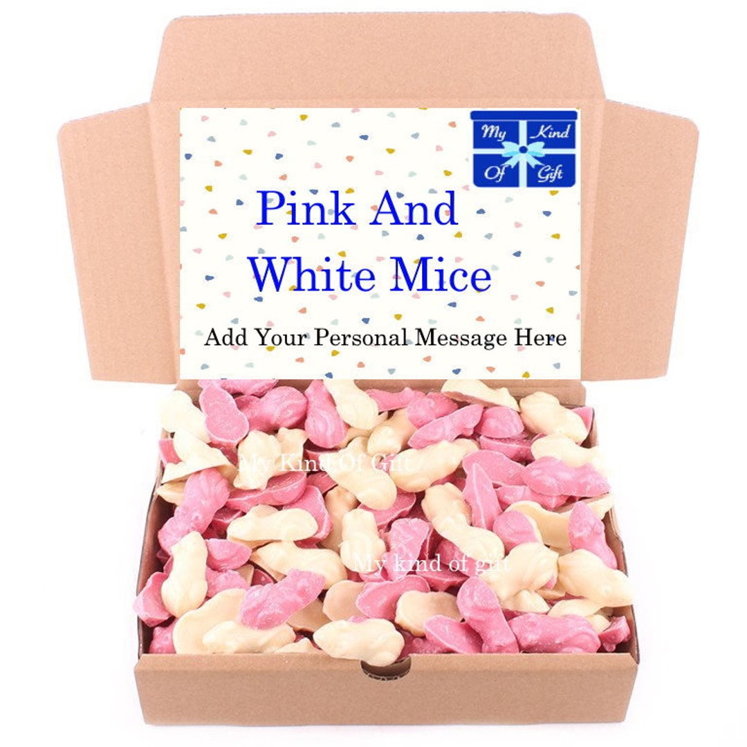 Pink and White Chocolate Mice Box of Sweets Pick N Mix Sweets - Etsy