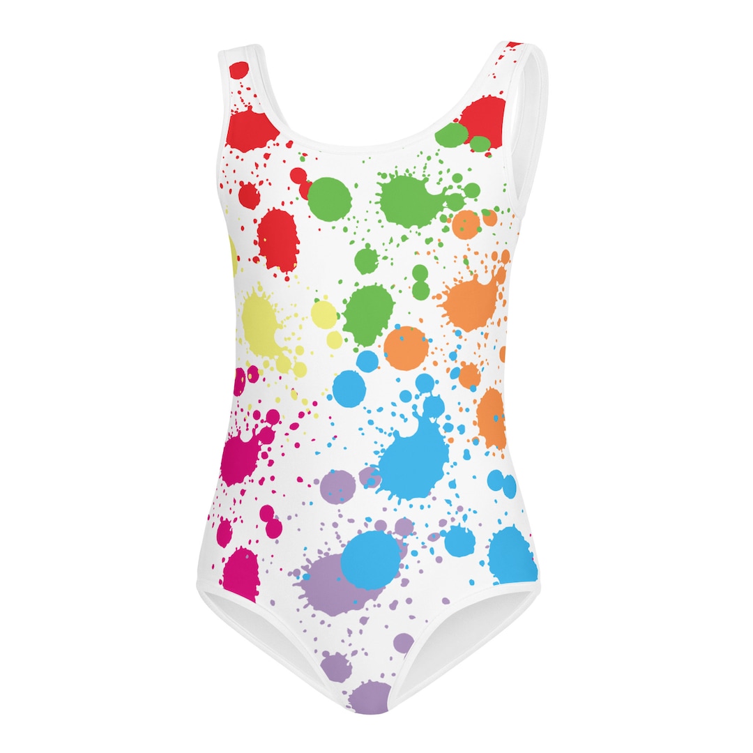 Paint Splatter Bathing Suit/ Girls Paint Splatter One Piece/ Toddler ...