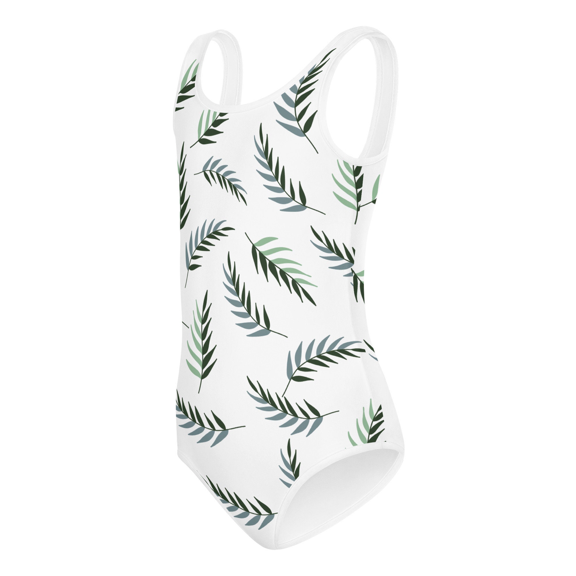 Fern Leaf Swimsuit/ Girls Leaf Bathing Suit/ Toddler Green Leaf One ...