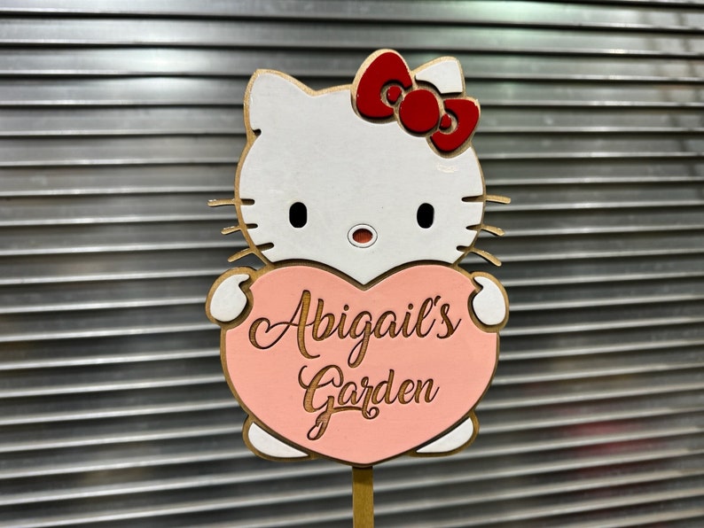 Hello Kitty Wood Name Sign/ Hello Kitty Wall Art/ Hello Kitty Door ...