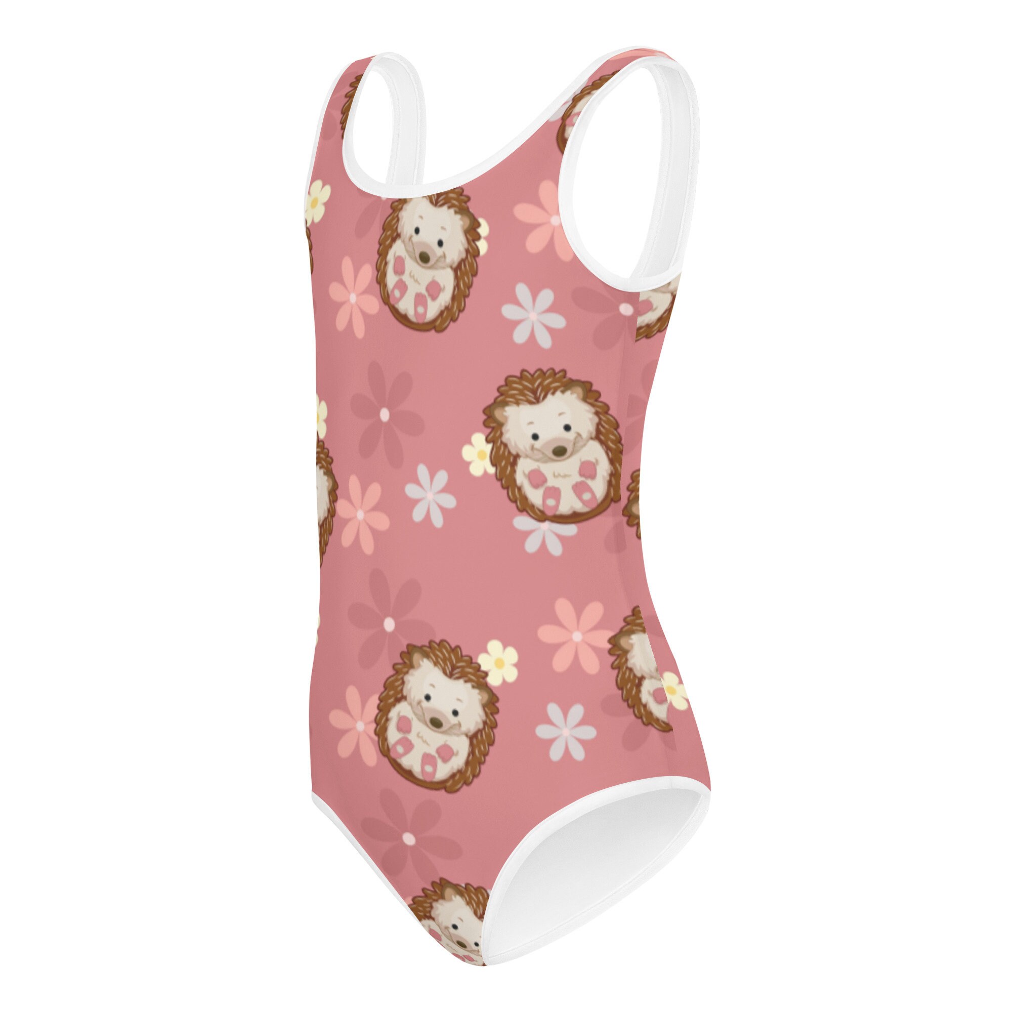 Girls Hedgehog Swimsuit/ Flower Bathingsuit/ Toddler Hedgehog One Piece ...