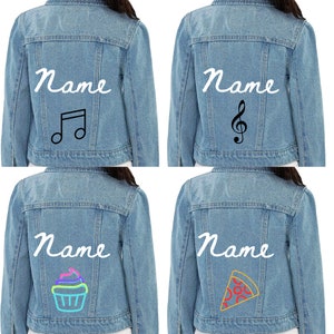Kids Custom Denim Jacket Designs / Hand Embroidered Jacket Characters ...