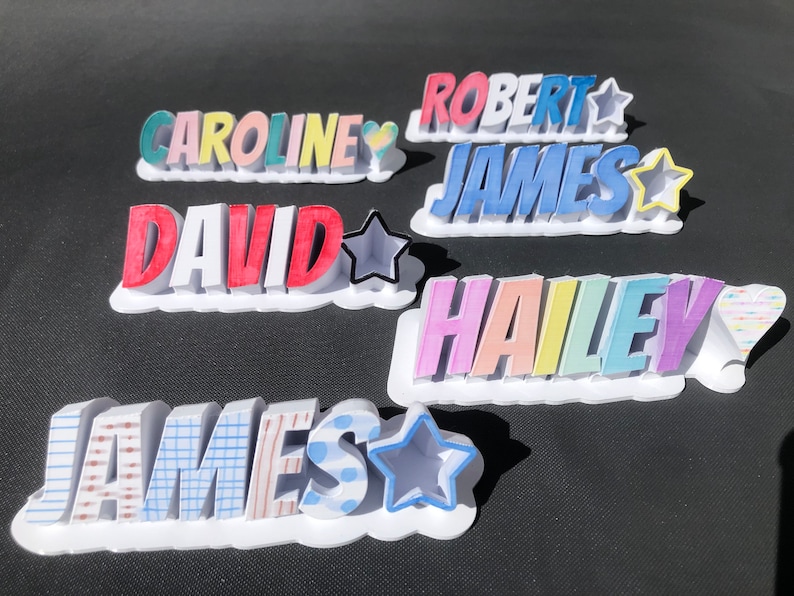 Kids Party Favors 3D Printed Nameplate Customizable Sweeping Name Plate ...