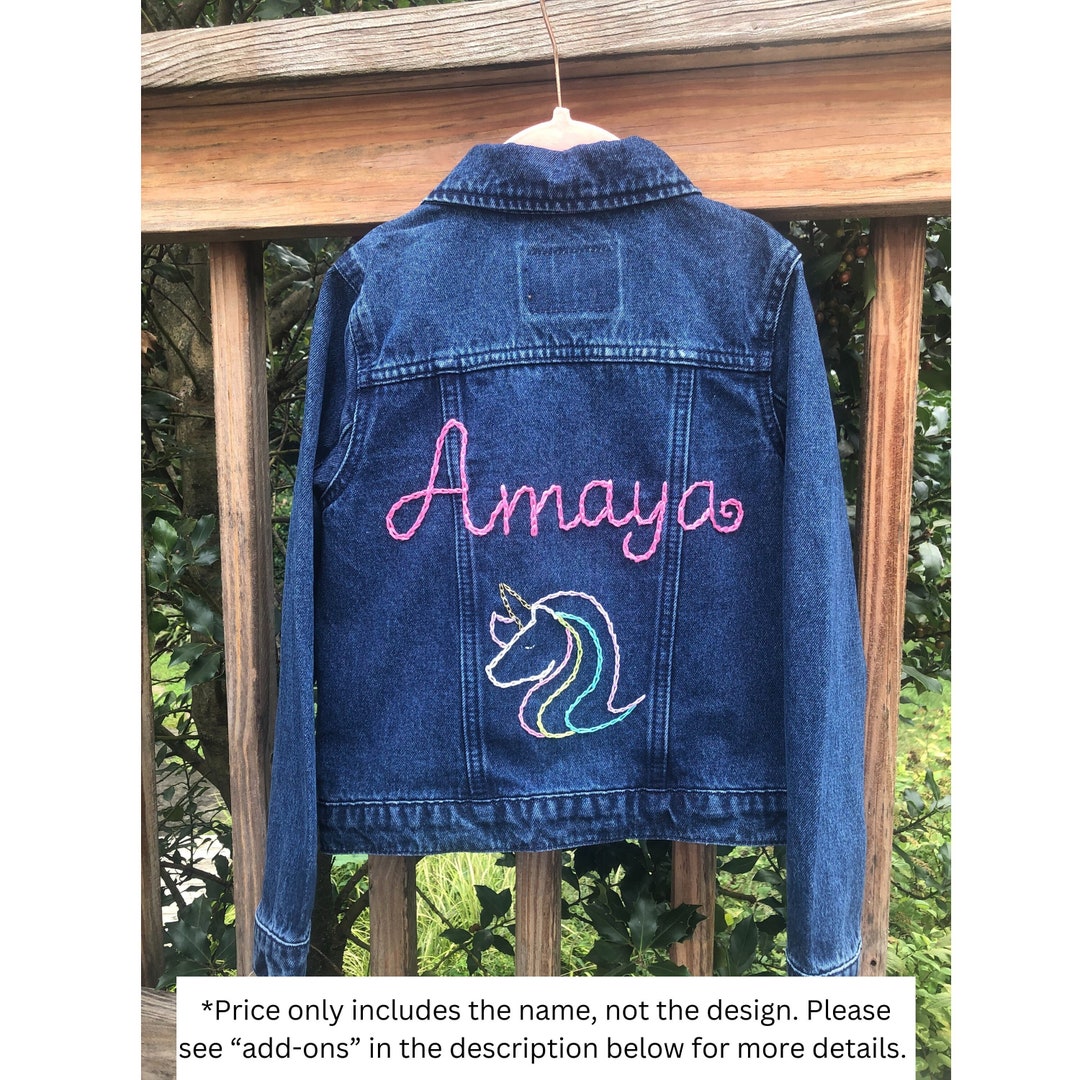 Girls Levi Hand Embroidered Denim Jacket/ Girls Personalized Denim ...
