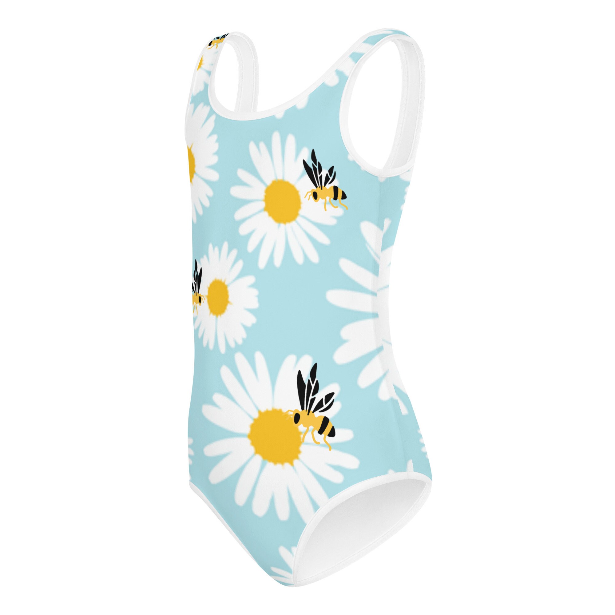 Daisy Bathing Suit/ Bumblebee Swimsuit/ Daisies & Bumble Bees/ Girls ...