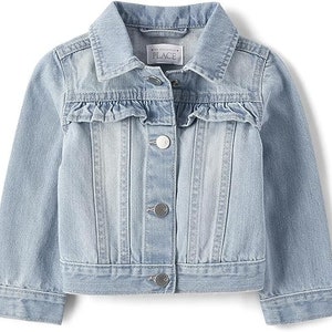 Baby Girls Denim Jacket/ Toddler Girls Personalized Denim Jacket/ Hand ...