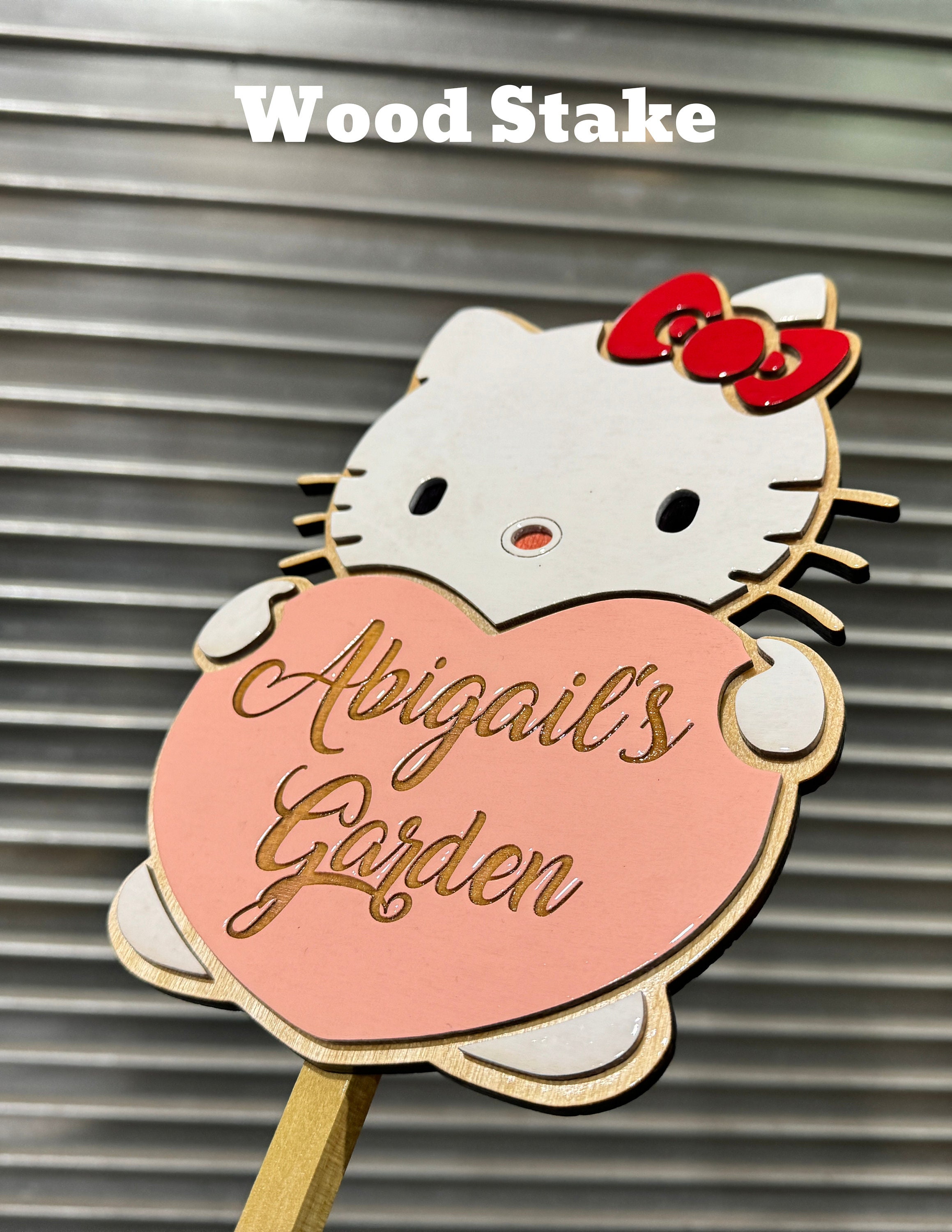 Hello Kitty Wood Name Sign/ Hello Kitty Wall Art/ Hello Kitty Door ...