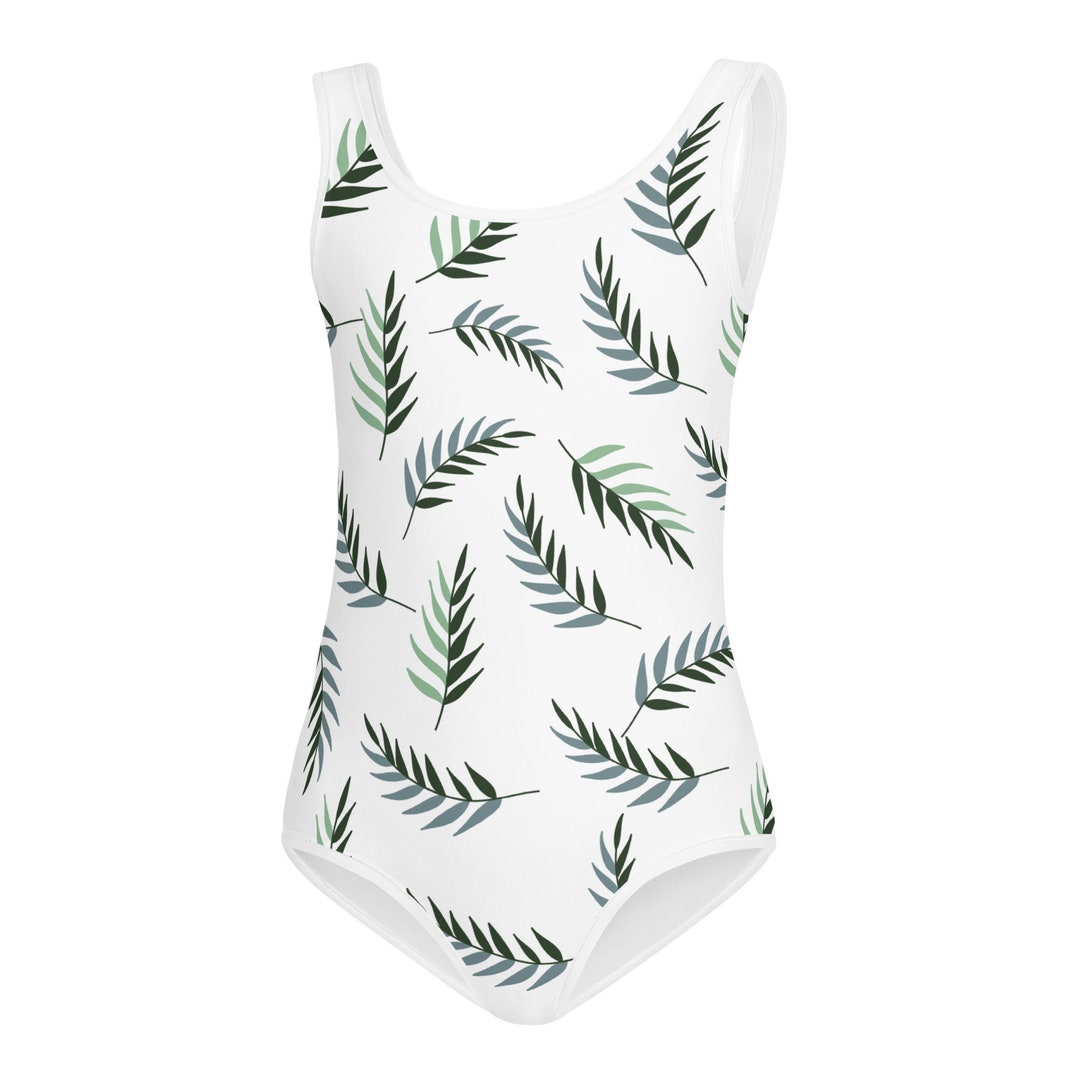 Fern Leaf Swimsuit/ Girls Leaf Bathing Suit/ Toddler Green Leaf One ...
