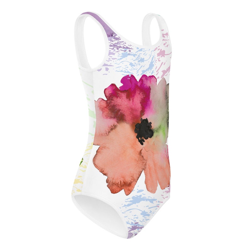 Flower Watercolor Bathing Suit/ Flower Swimsuit/ Girls Watercolor ...