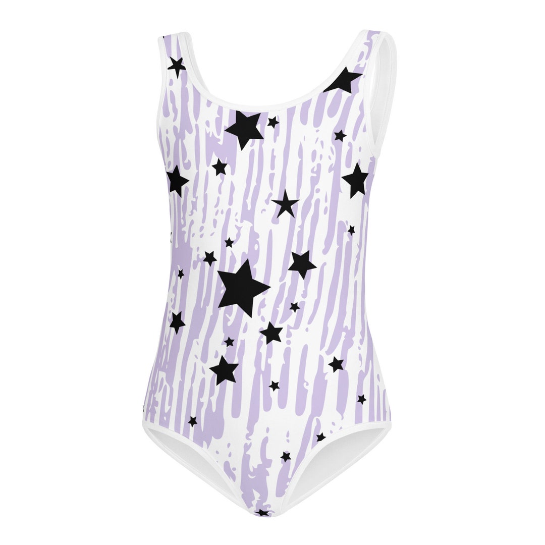 Stars and Stripes Swimsuit/ Star Bathing Suit/ Purple Stripes One Piece ...