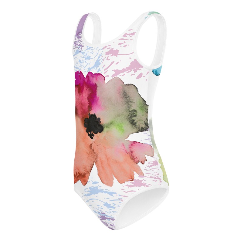 Flower Watercolor Bathing Suit/ Flower Swimsuit/ Girls Watercolor ...