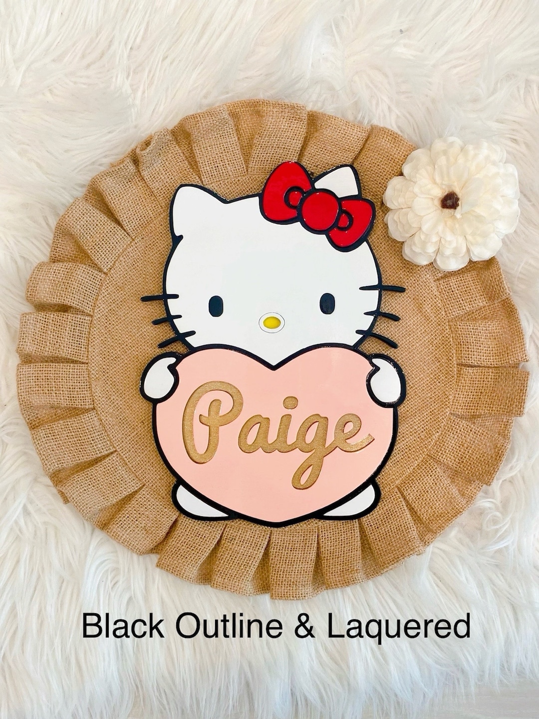Hello Kitty Wood Name Sign/ Hello Kitty Wall Art/ Hello Kitty Door ...