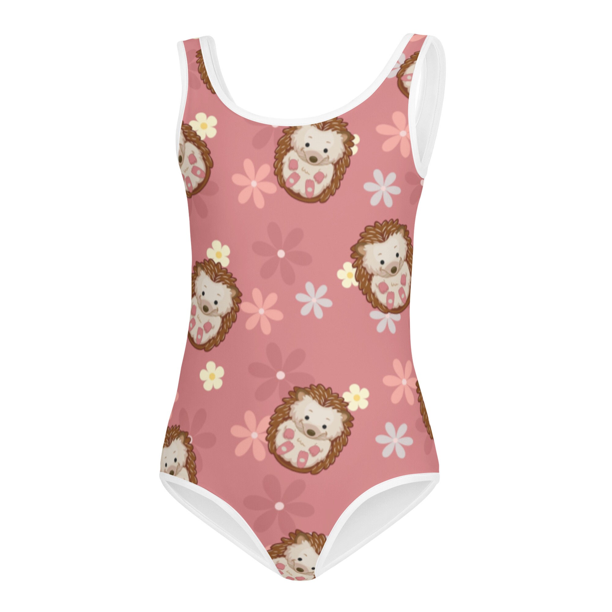 Girls Hedgehog Swimsuit/ Flower Bathingsuit/ Toddler Hedgehog One Piece ...