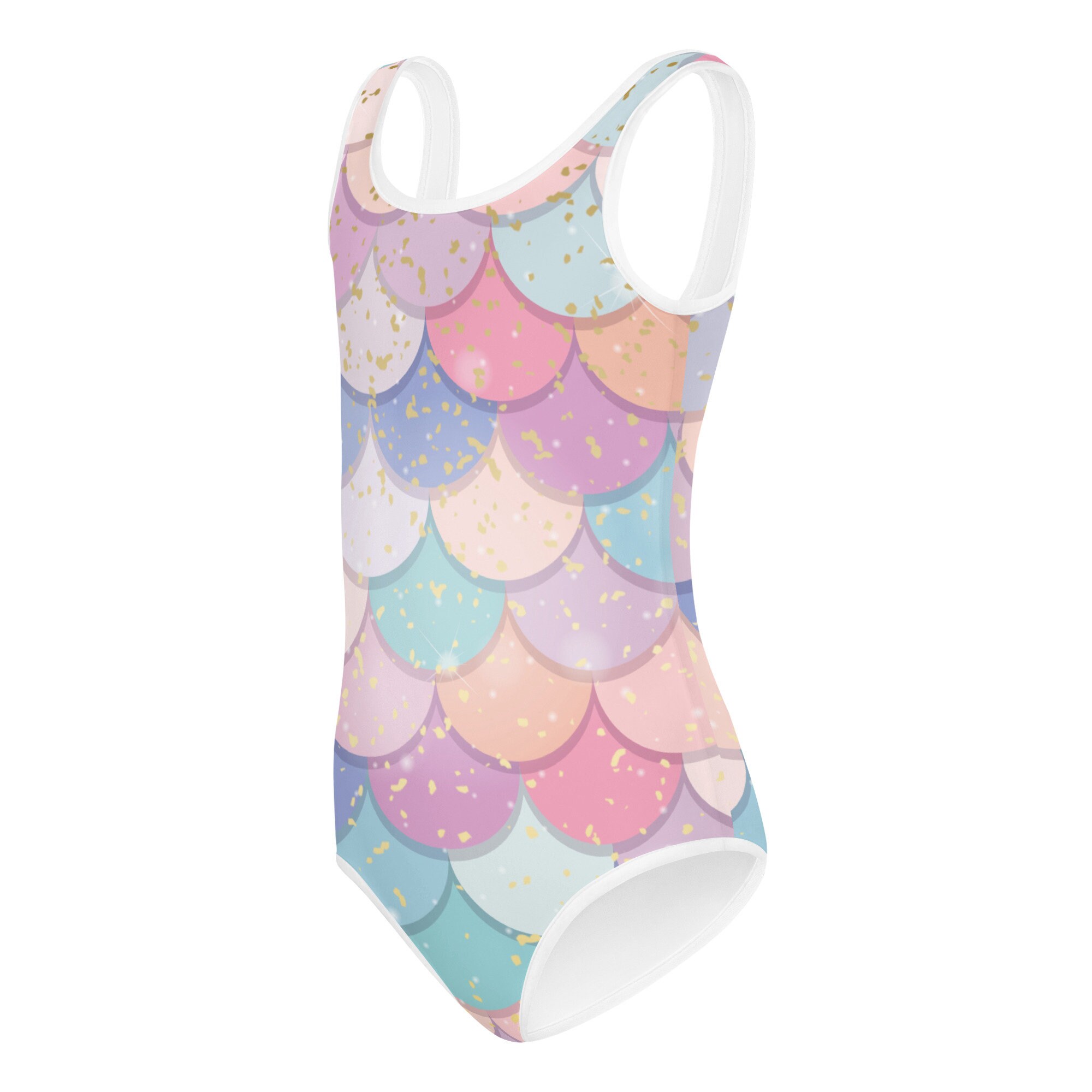 Colorful Fish Scale Bathing Suit/ Mermaid Swimsuit/ Girls Fish One ...