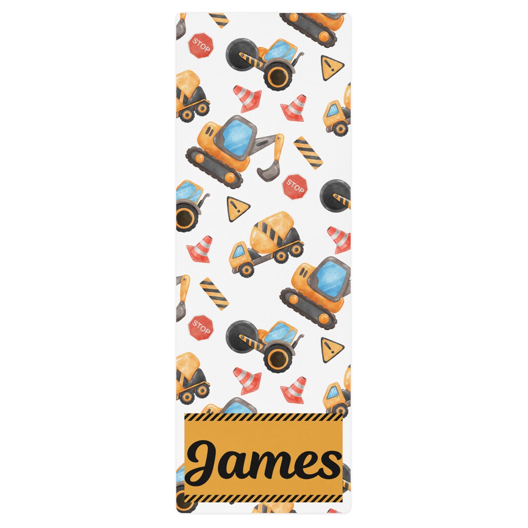 Kids, Boys Yoga Mat, Construction Vehicle Yoga/ Exercise Mat ...
