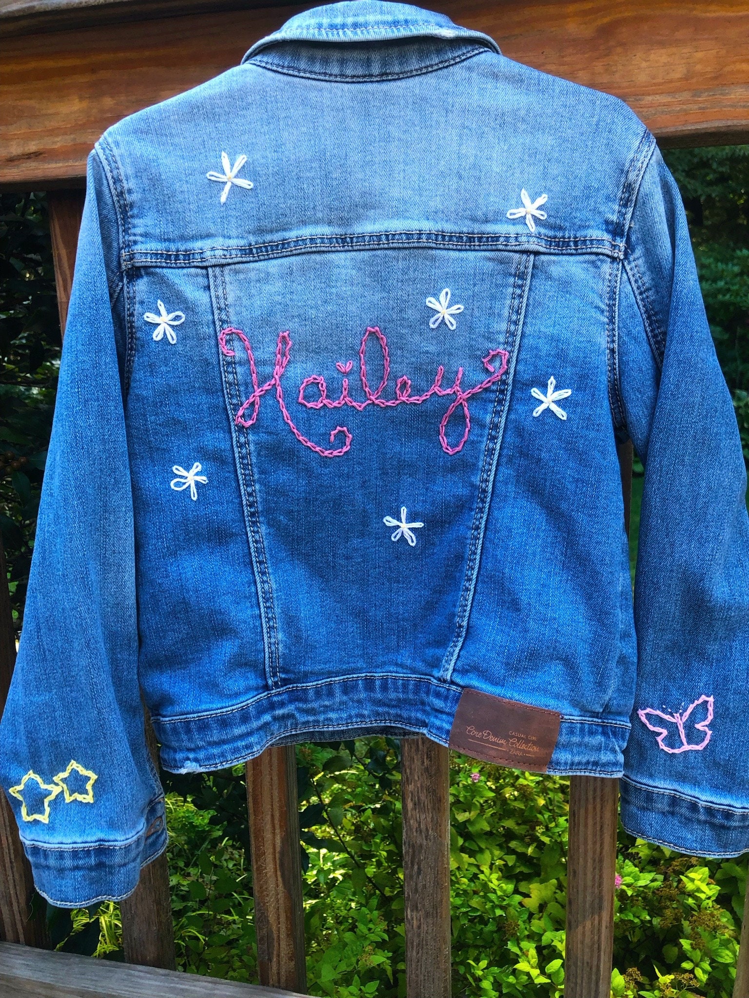 Girls Levi Hand Embroidered Denim Jacket/ Girls Personalized Denim ...