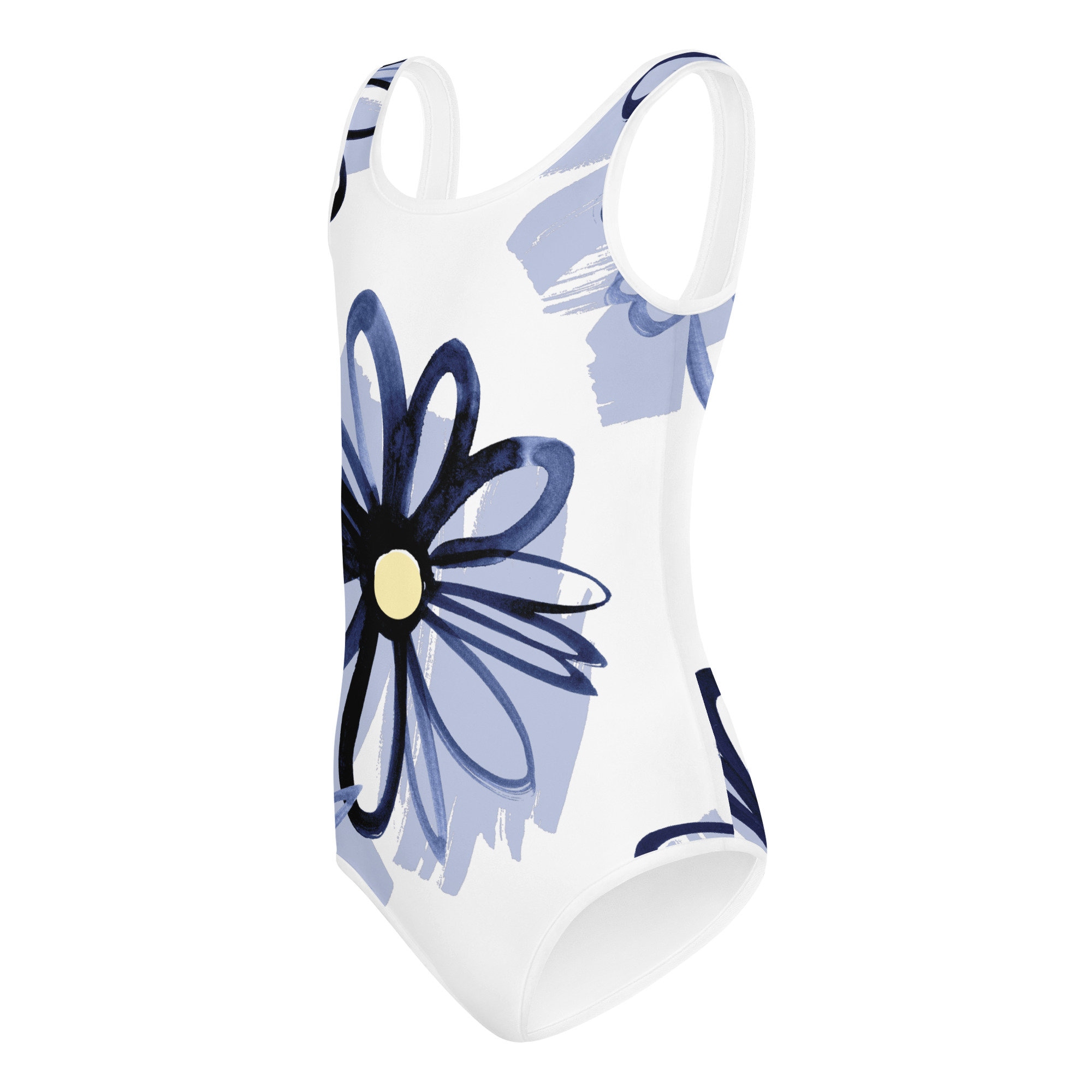 Daisy Swimsuit/ Watercolor Daisy Bathing Suit/ Girls Flower One Piece ...
