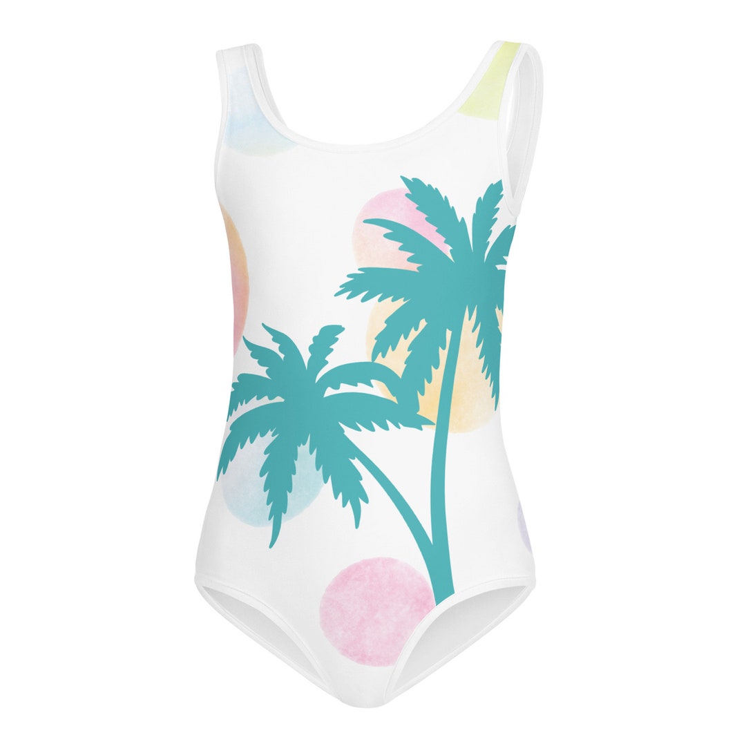 Palm Tree Swimsuit/ Toddler Palm Tree Bathing Suit/ Girls Palm Tree One ...