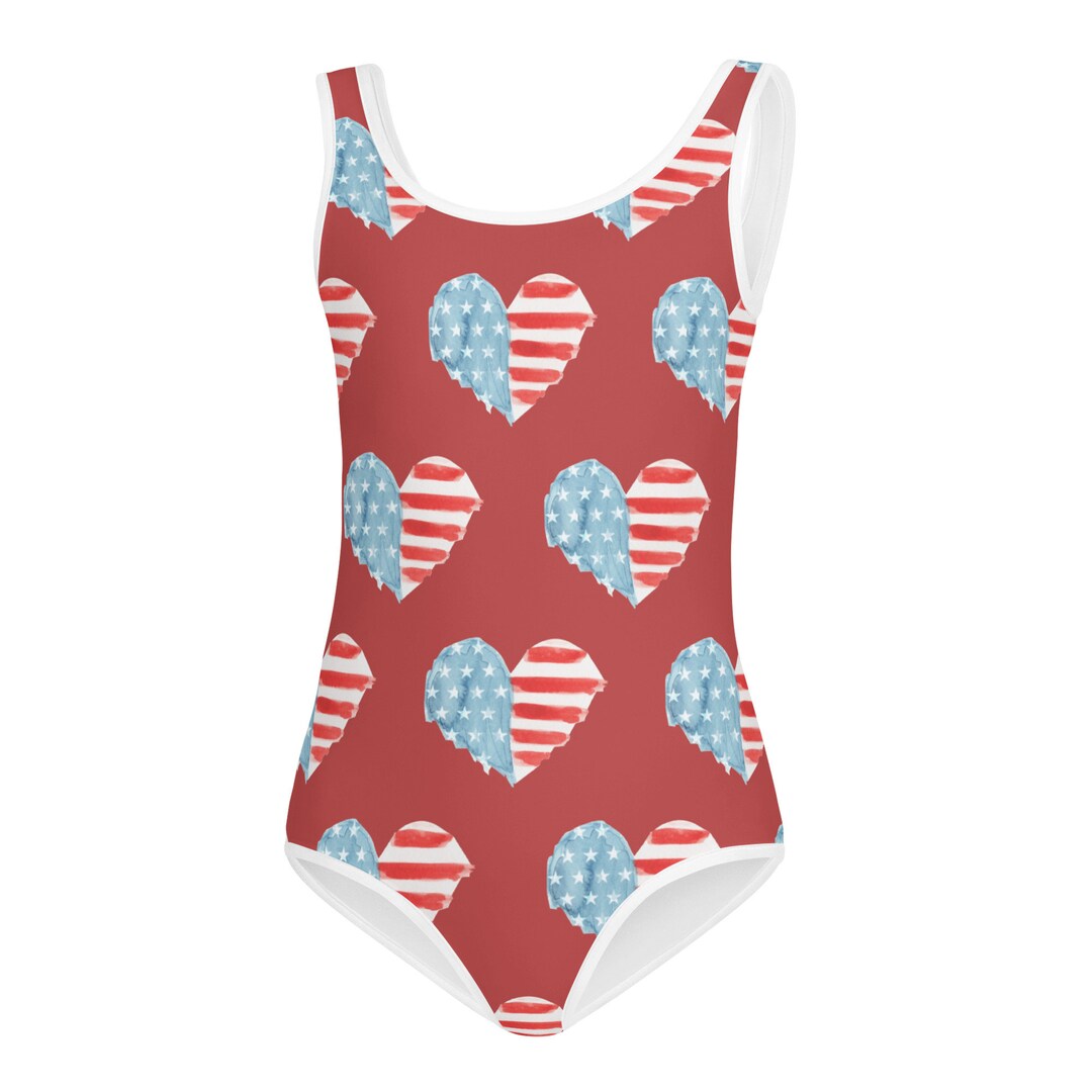 Girls 4th of July Swimsuit/ Toddler American Flag Bathing Suit ...