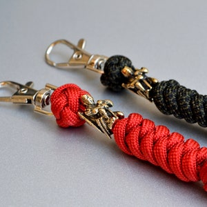 Men Key Chain With Templar Brass Bead Paracord Key Fob With Templar ...