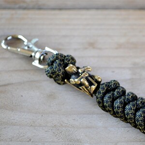 Men Key Chain With Templar Brass Bead Paracord Key Fob With Templar ...