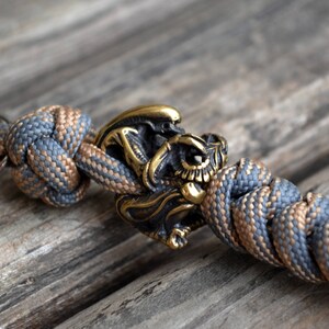 Paracord Key Ring/keychain With Alien Brass Bead and Carabiner, Gift ...