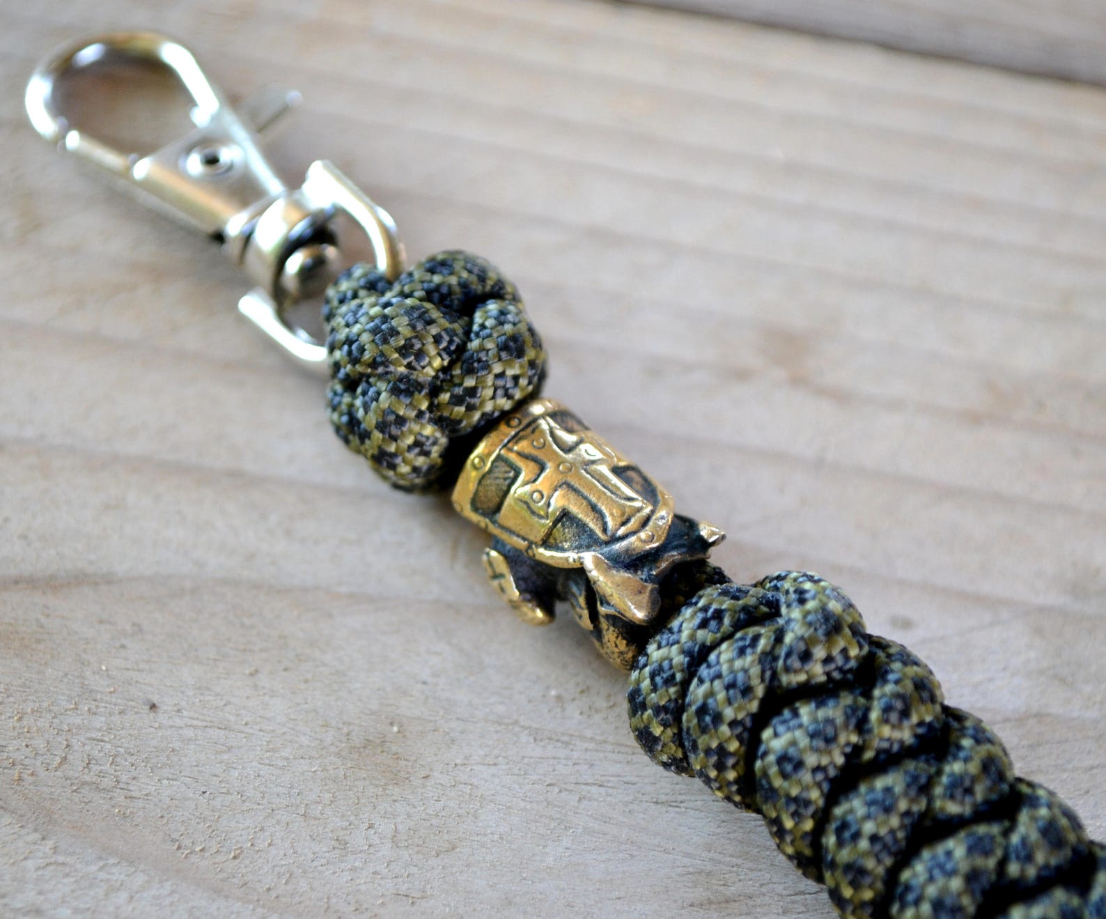Men Key Chain With Templar Brass Bead Paracord Key Fob With - Etsy