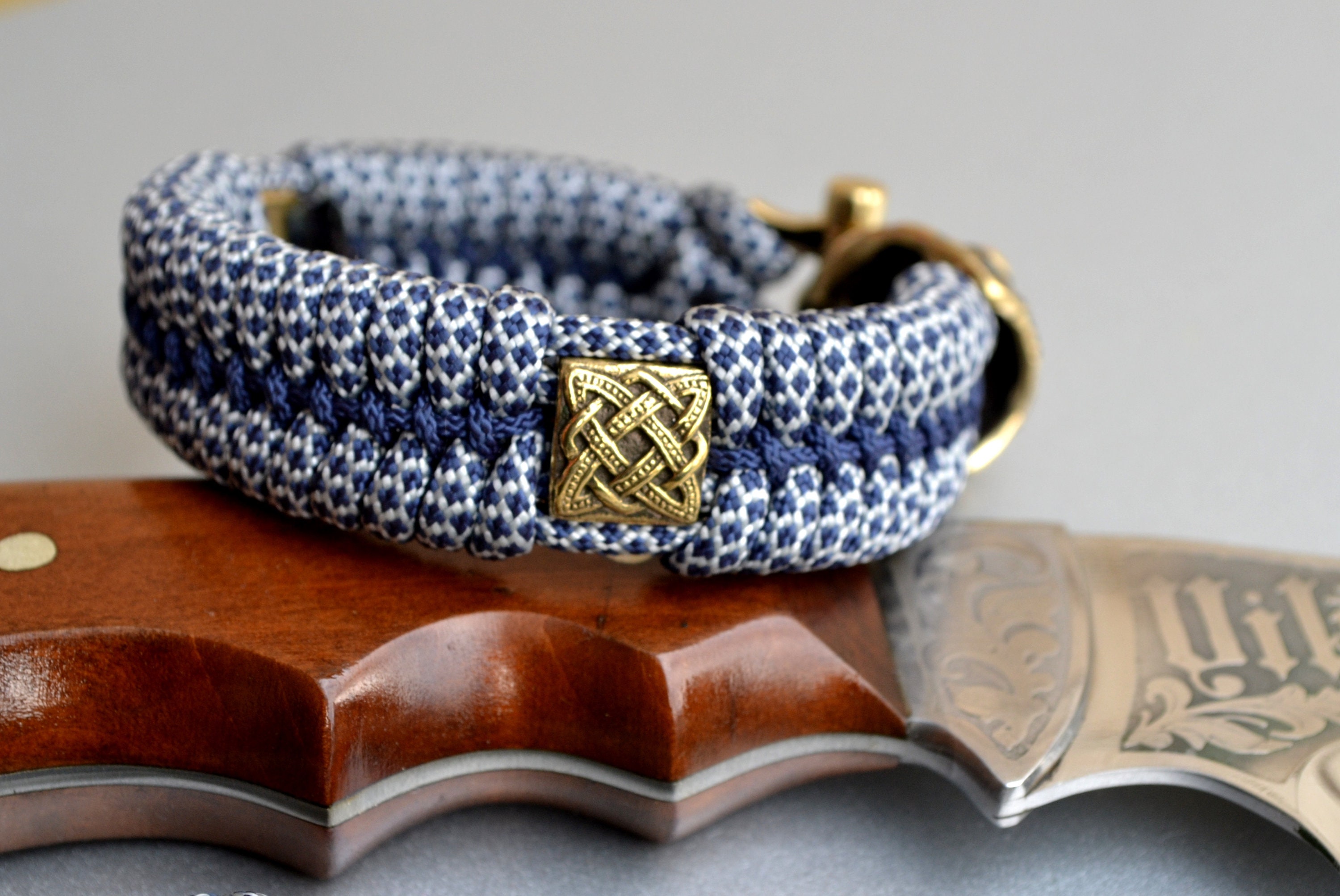 Mens bracelet with brass lion head shackle helmet of horror | Etsy