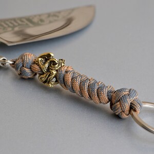 Paracord Key Ring/keychain With Alien Brass Bead and Carabiner, Gift ...