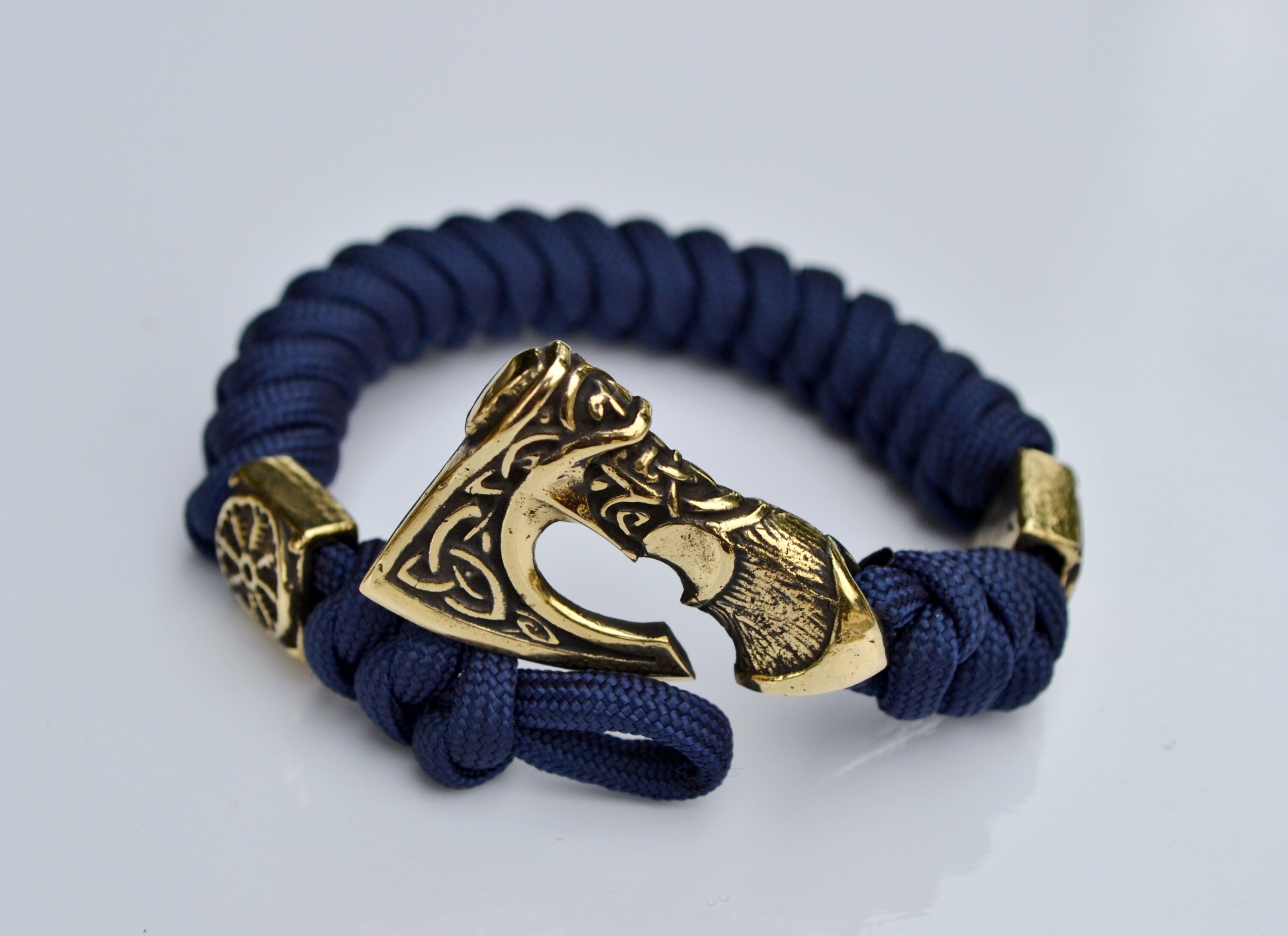 Paracord Viking Bracelet With Axe of Perun Black-army Green | Etsy