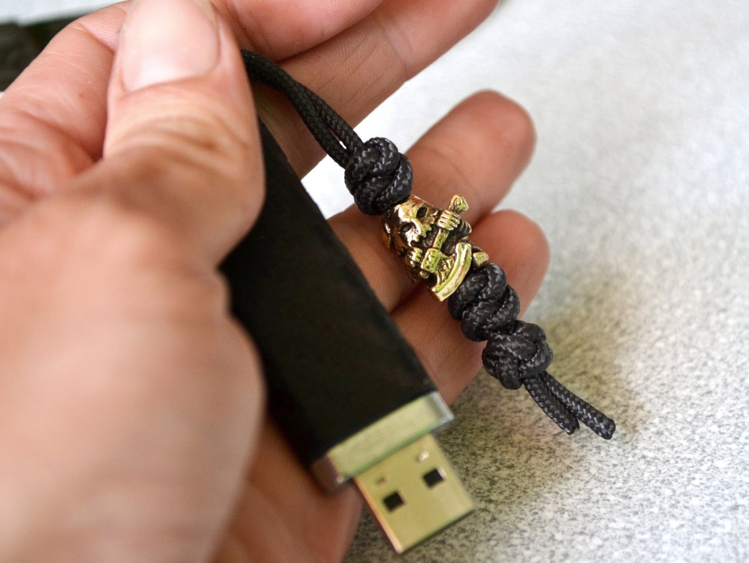 Flash Drive String, Mens Keychain With Punisher Bead, Paracord Key ...