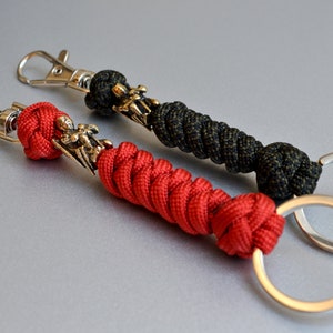 Men Key Chain With Templar Brass Bead Paracord Key Fob With Templar ...