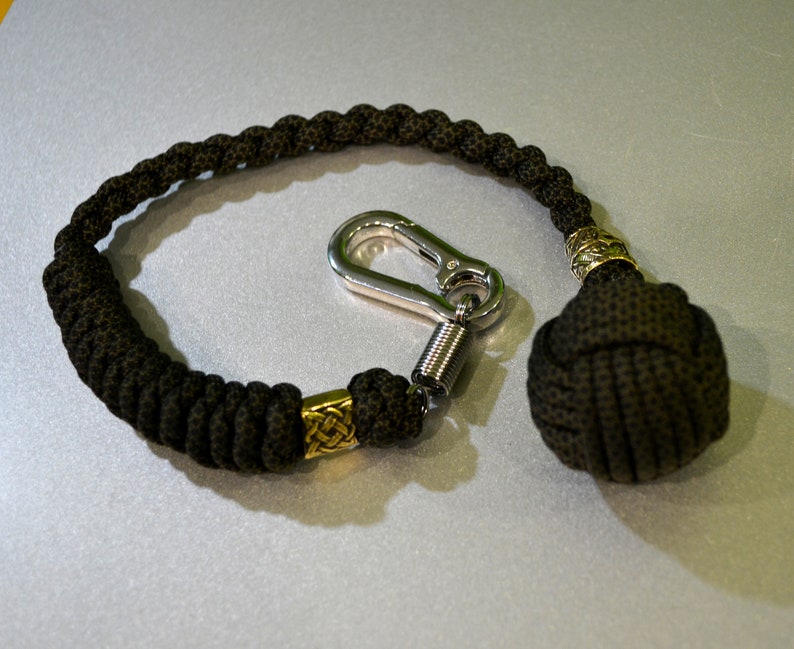Monkey Fist Keychain Templar Helmet Bead Braided Paracord | Etsy