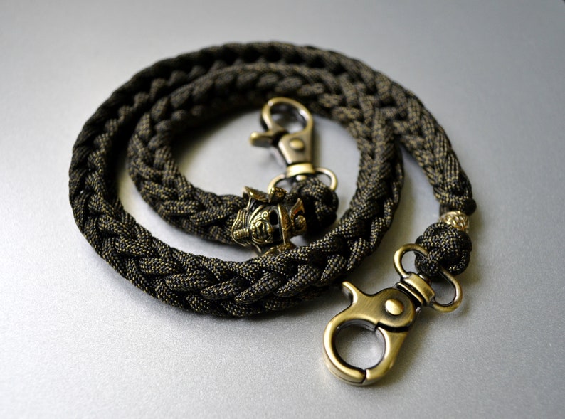 Wallet Jean Chain With Samurai Brass Bead, Jean Paracord Chain, Unique ...