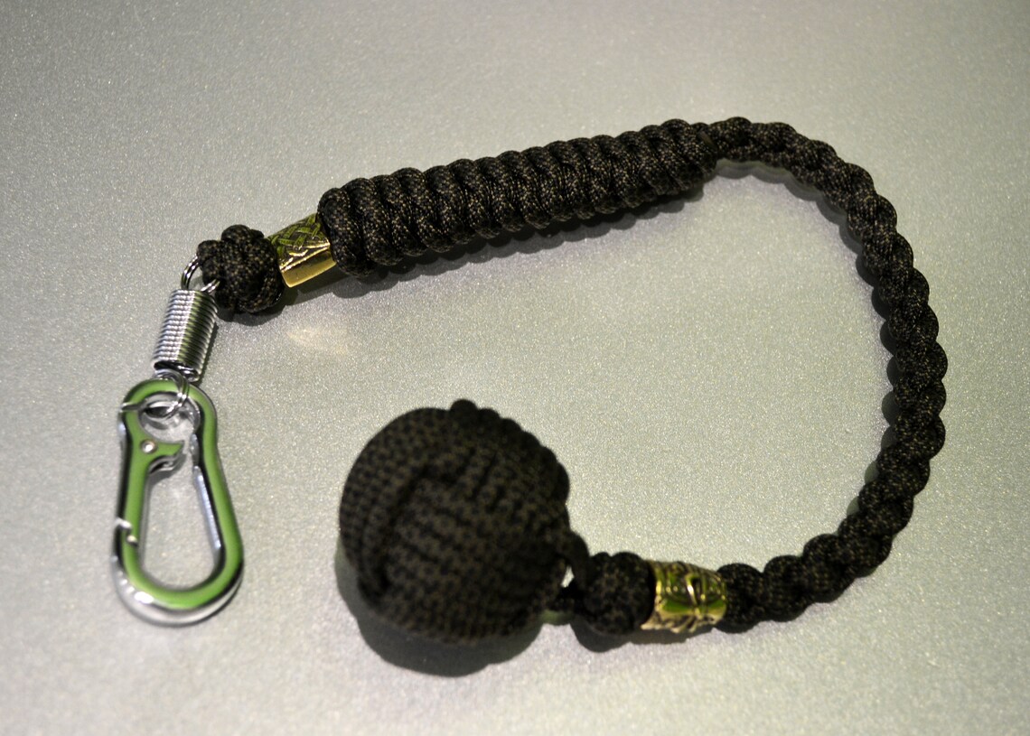 Monkey Fist Keychain Templar Helmet Bead Braided Paracord | Etsy