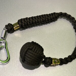 Monkey Fist Keychain, Templar Helmet Bead, Braided Paracord Monkey Fist ...