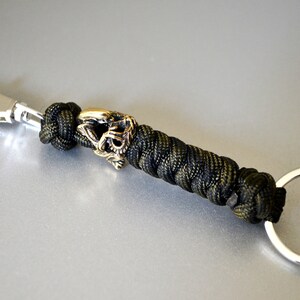 Paracord Key Ring/keychain With Alien Brass Bead and Carabiner, Gift ...