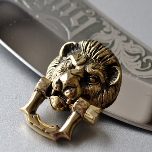 Lion Head Brass Shackle, Unique Handmade Casted Shackle for Paracord ...