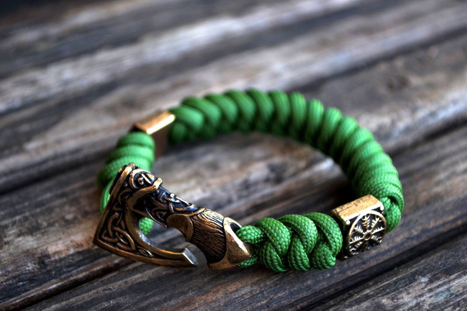 Paracord Viking Bracelet With Axe of Perun Black-army Green - Etsy