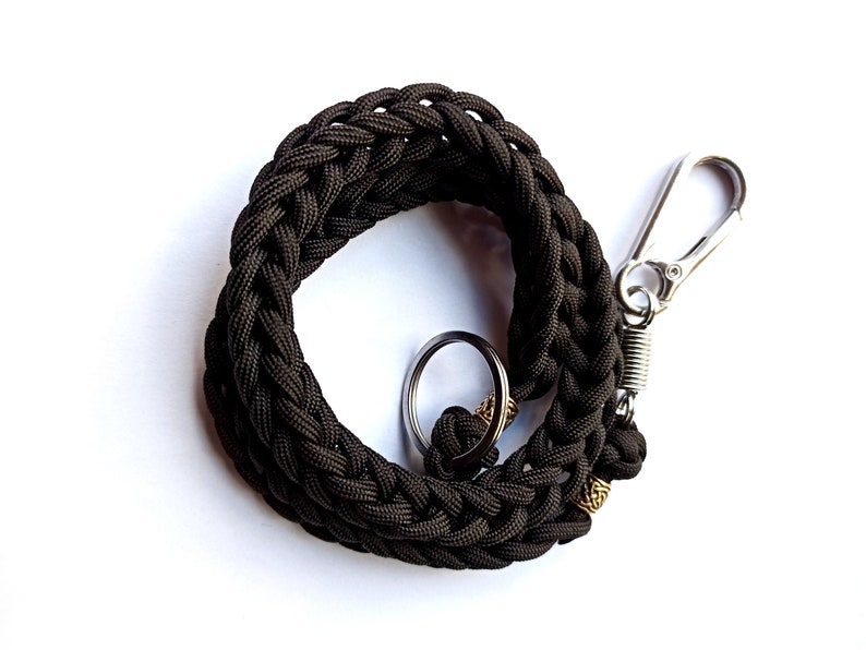 Paracord Wallet/key Chain With Brass Beads, Unique Gift for Men, Biker ...