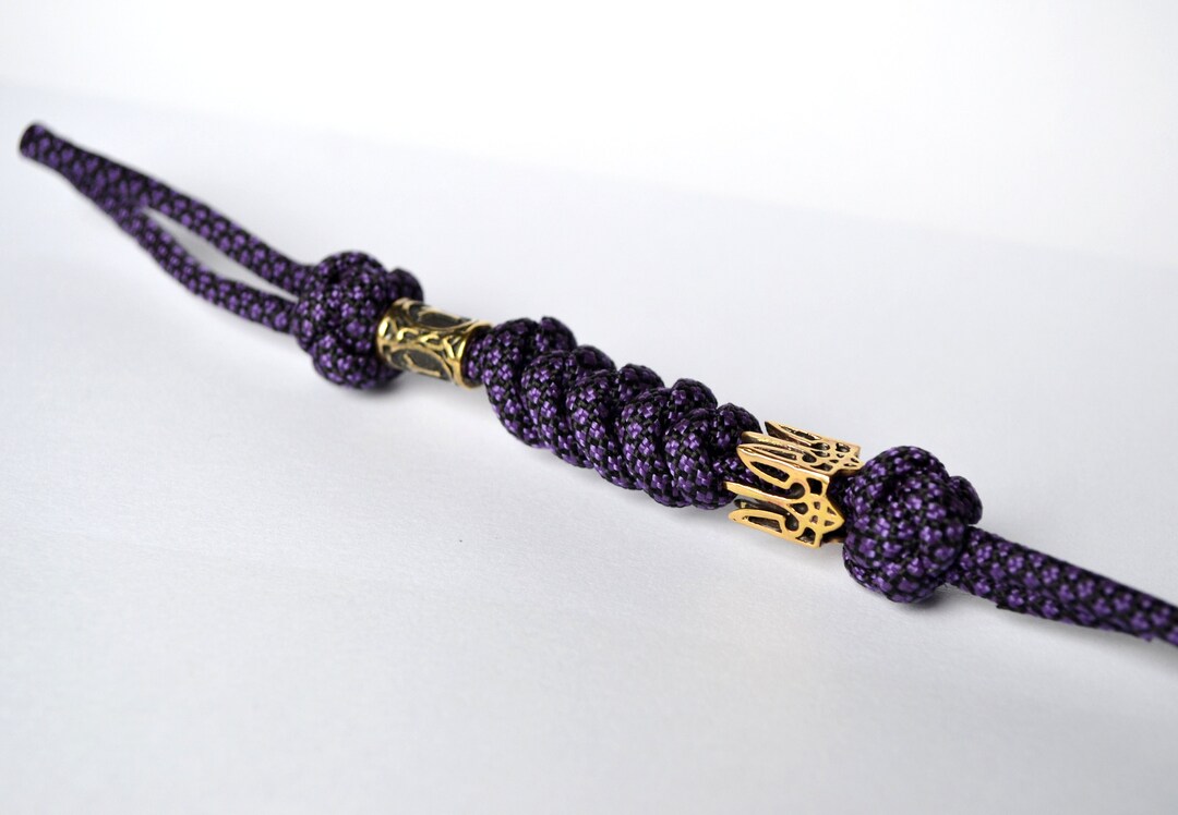 Ukrainian Knife Lanyard, Trident Key Chain, Trident Brass Bead, Gift ...