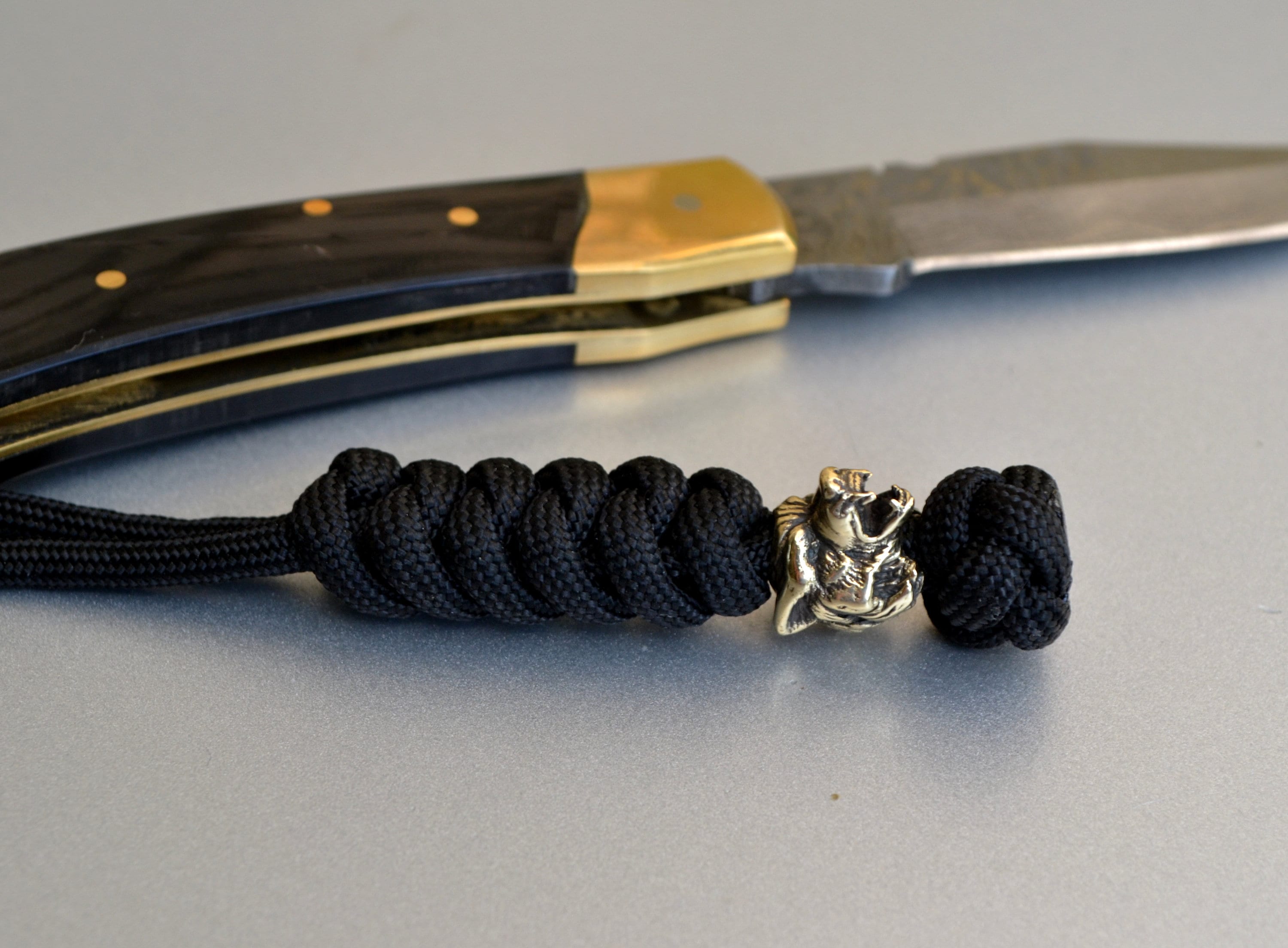 Knife Lanyard With Wolf Bead Paracord Keychain Custom - Etsy