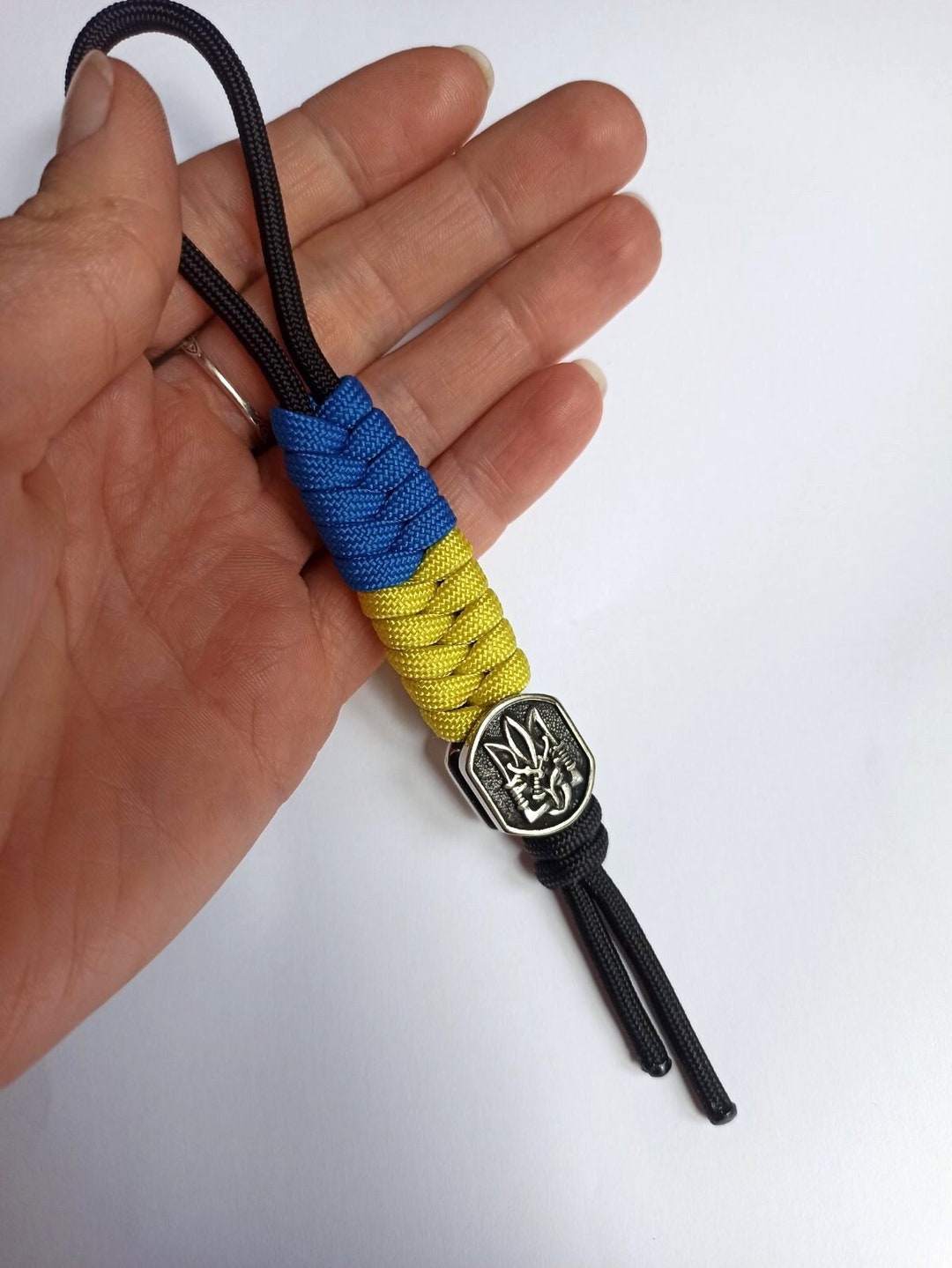 Ukrainian Knife Lanyard, Trident Key Chain, Trident Brass Bead, Gift ...