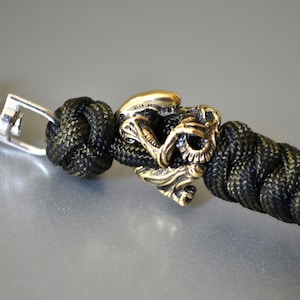 Paracord Key Ring/keychain With Alien Brass Bead and Carabiner, Gift ...