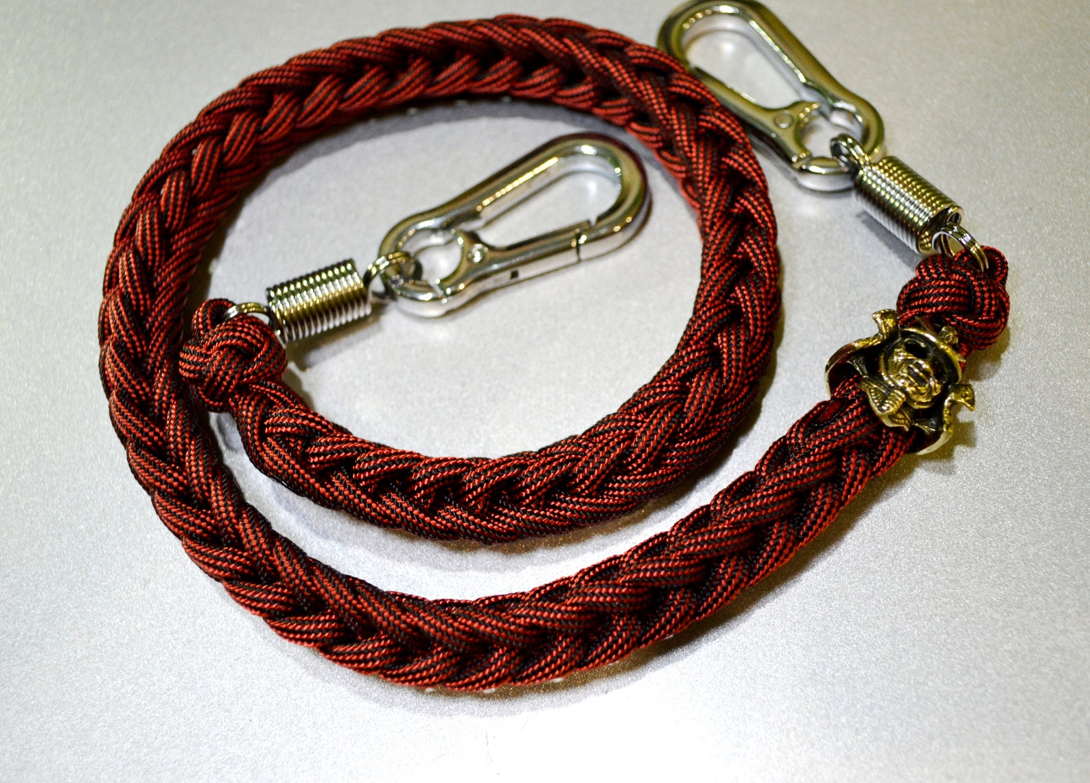 Wallet Jean Chain With Samurai Brass Bead, Jean Paracord Chain, Unique ...